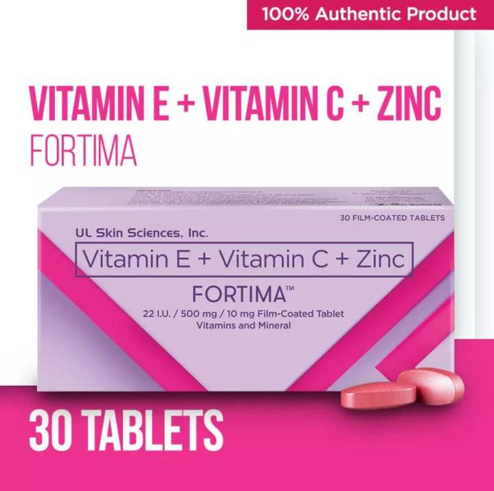 FORTIMA Vitamin E + Vitamin C + Zinc 30 Tablets | Lazada PH