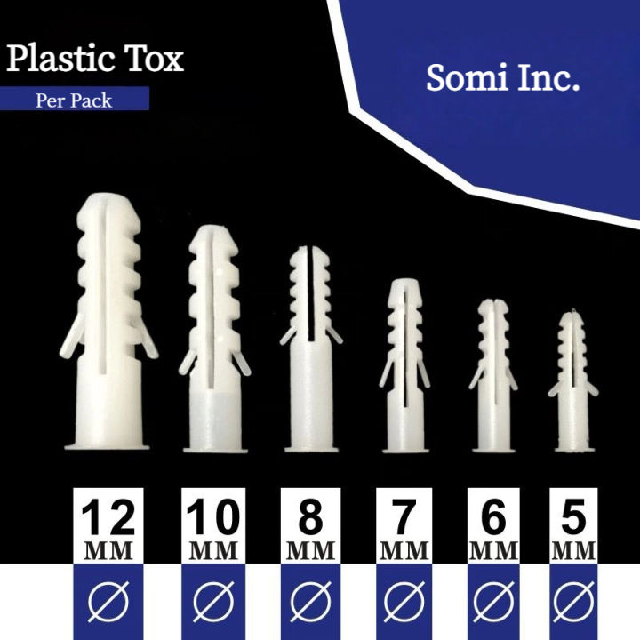 (PER PACK/1000PCS) Plastic TOX White Heavy Duty size #5, #6, #8 , #10 ...