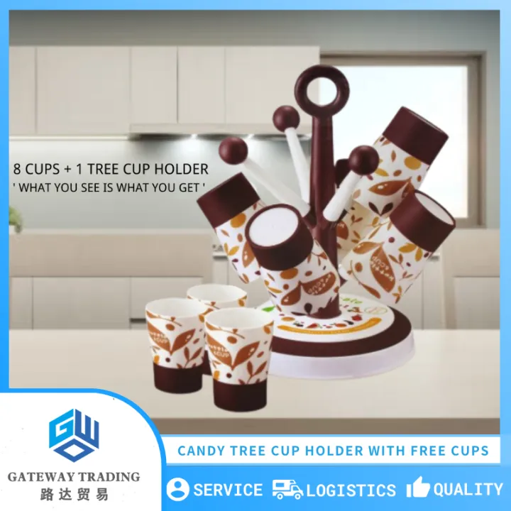 Candy Tree Cup Holder 8 Cups With 1 Stand Tree Cups Holder Mug Rack ...