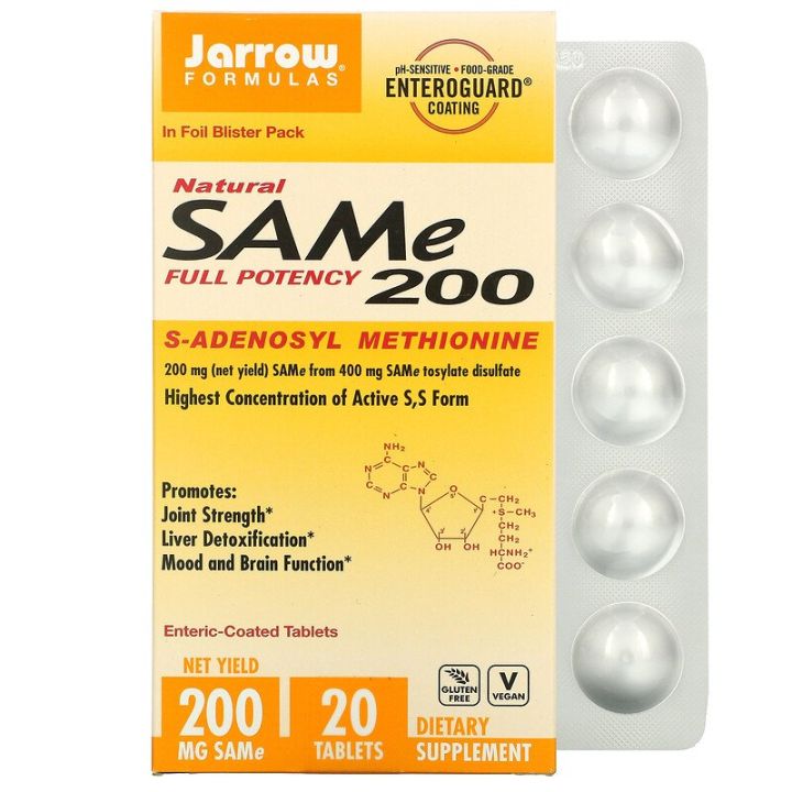 Jarrow Formulas, SAMe 200, S-Adenosyl-L-Methionine, 200 mg, 20 Tablets | Lazada PH