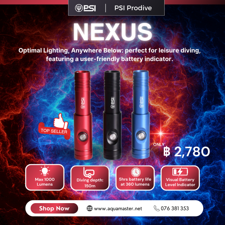 PSI Nexus Diving Light ไฟฉายส่องใต้น้ำ ไฟฉายส่องใต้น้ำ - กันน้ำ - 1000 ...