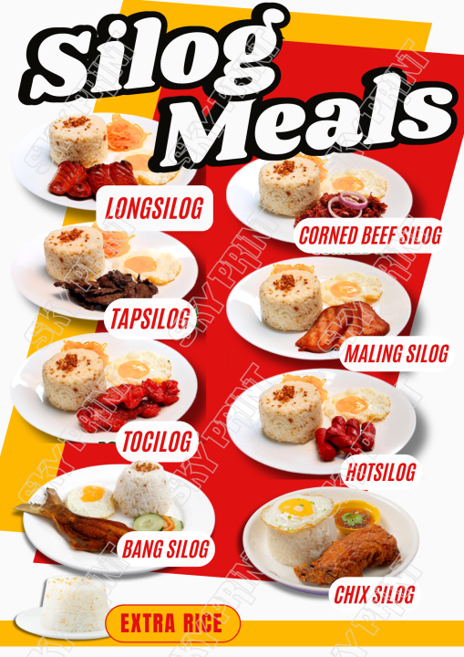 Laminated SILOG MEALS - Laminated Signage | Lazada PH