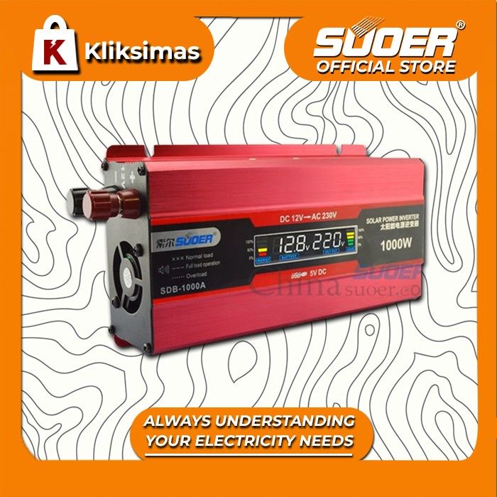 SUOER Power Inverter SDB-1000A 12 Volt + LED Display | Lazada Indonesia