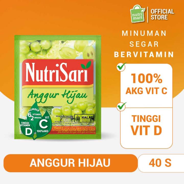 NutriSari Anggur Hijau 40 Sachet - Minuman Buah Vitamin C & Vitamin D ...