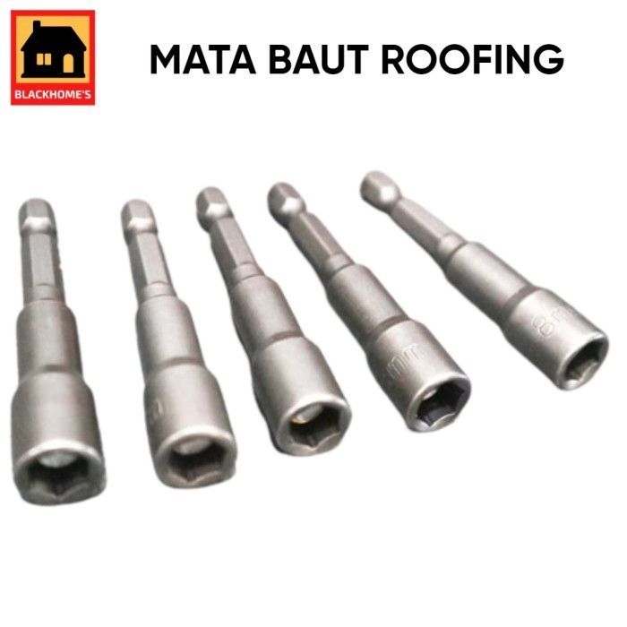 Mata Baut Roofing Spandek baja ringan 8 x 65mm Magnetic Hex Socket Nut ...