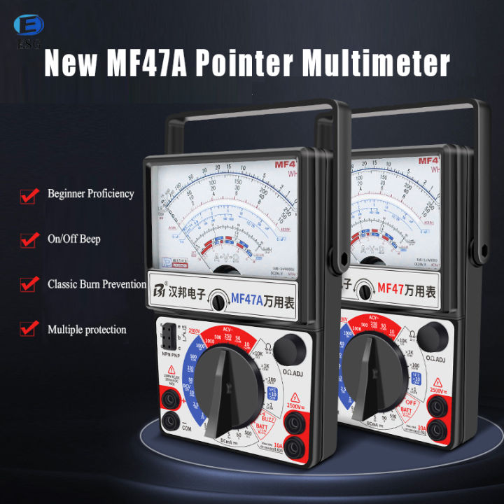 MF47 Analog Voltmeter, Internal Magnetic Pointer Type Multimeter High Accuracy Analog Multimeter ...