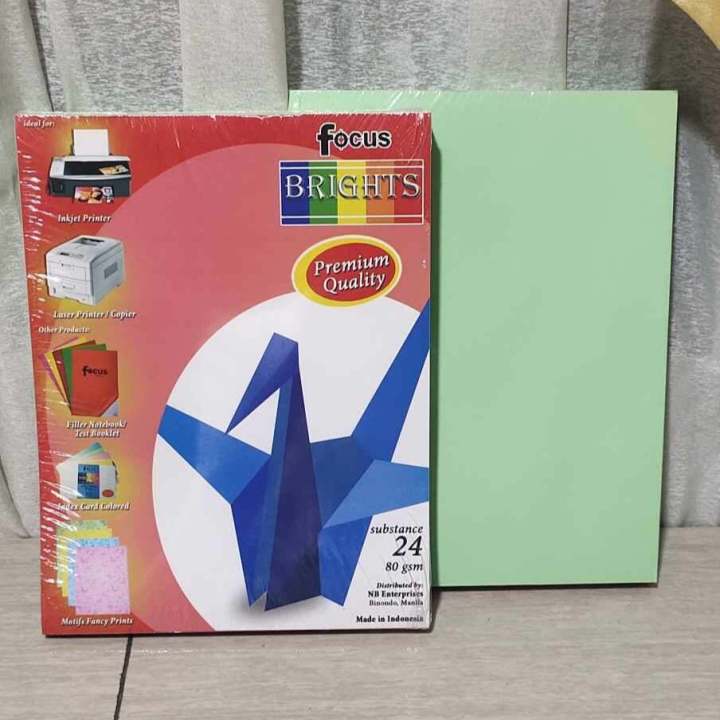 Focus Brights Colored Bond Paper | 250 sheets per ream | Short / Long ...