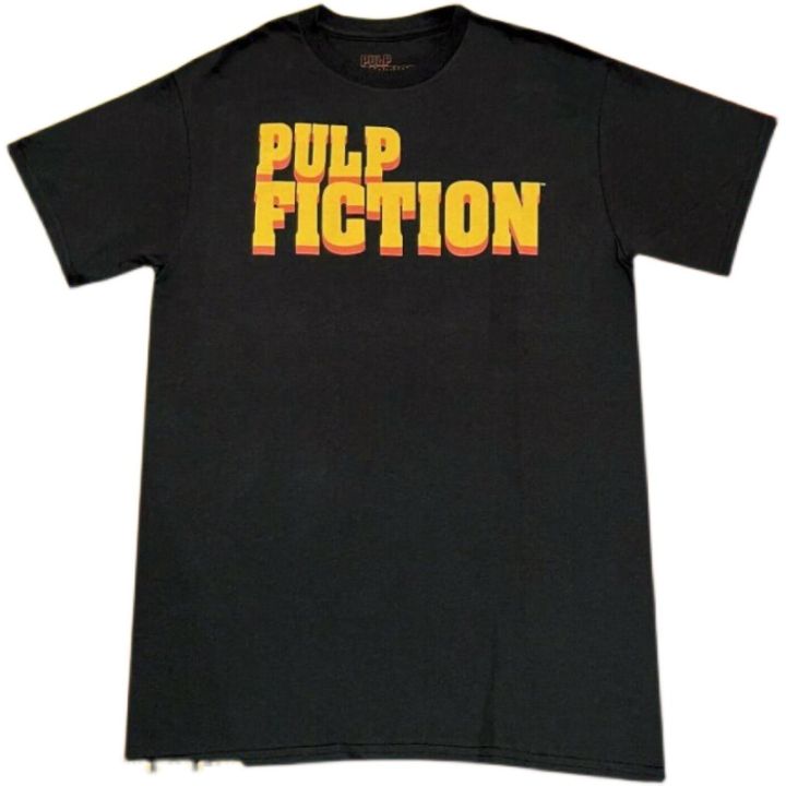 Pulp Fiction Logo Retro Pulp Fiction เสื้อยืดแขนสั้นหลวม ลำลอง แฟชั่น ...