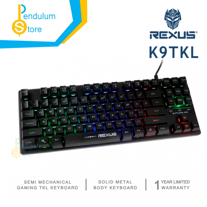 Rexus Battlefire RX-K9TKL Keyboard Gaming TKL Fortress Rainbow LED RGB ...