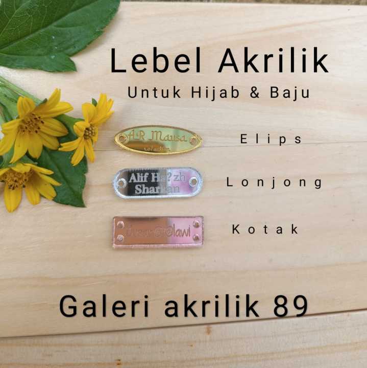 Label Akrilik Murah untuk Hijab, Kaos Disto, Brand Souvenir 20 pcs ...