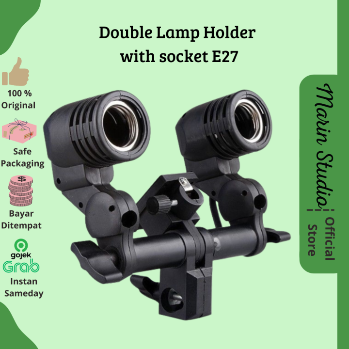 Double Lamp Holder with socket E27 | Lazada Indonesia