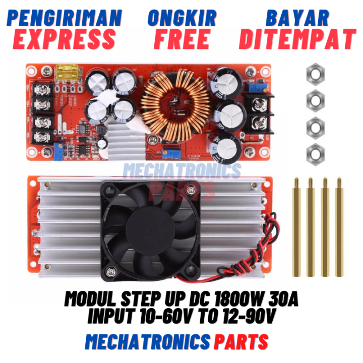Modul Step Up DC 1800W 30A Input 10-60V To 12-90V High Power Boost ...