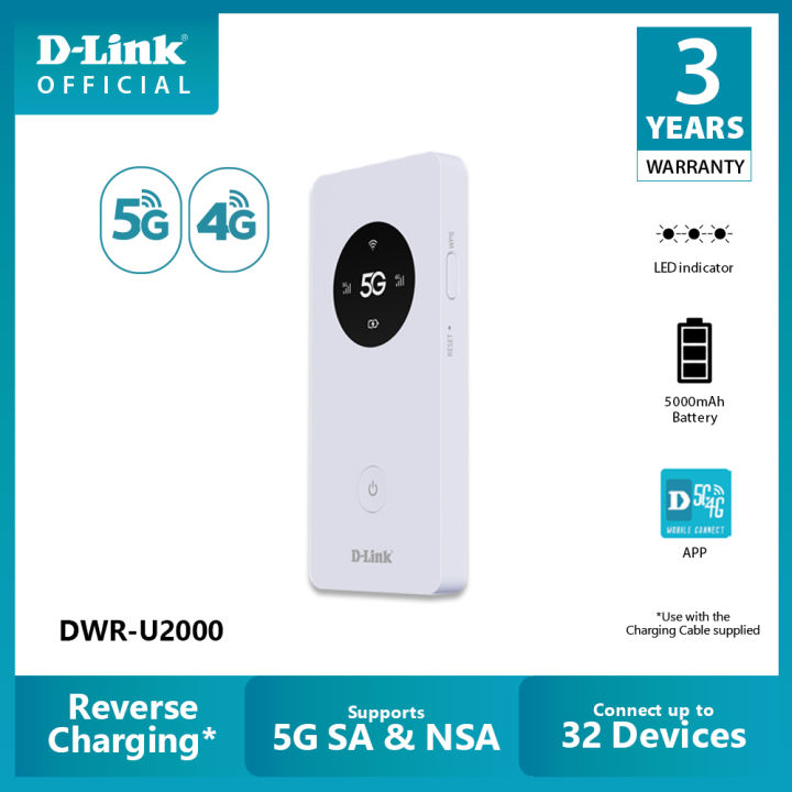 D-Link 5G/LTE DWR-U2000 เราเตอร์ใส่ซิม Network Mobile Router ฮอตสปอตมือ ...