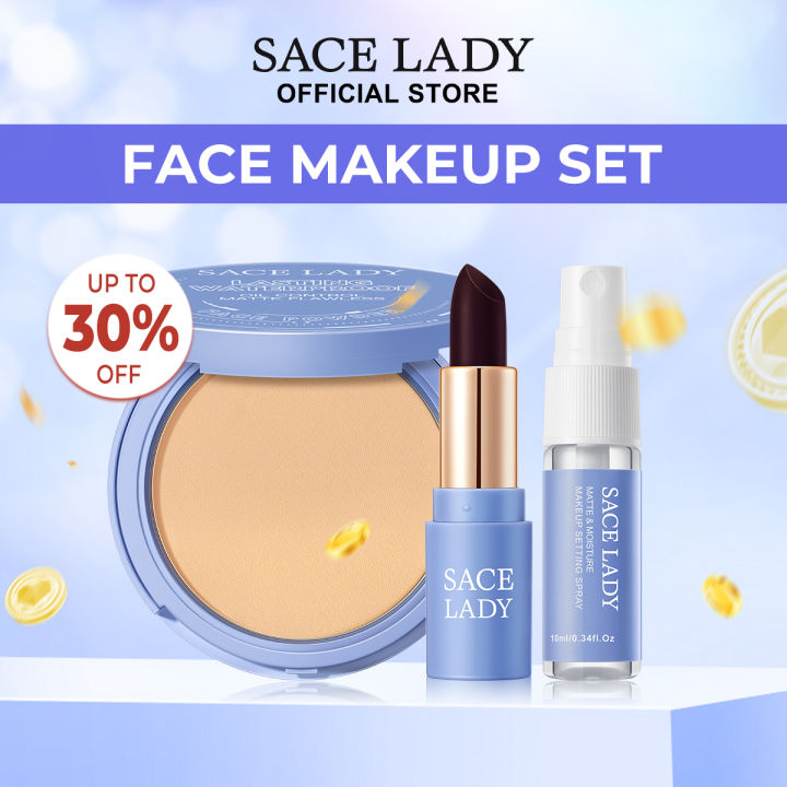 SACE LADY Long Waterproof Lasting Makeup Set 3PCS Oil Control Pressed ...
