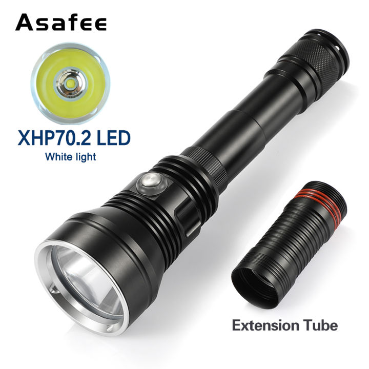 Asafee A33 80M Deep diving Flashlight XHP70 LED 8000LM Yellow/White ...