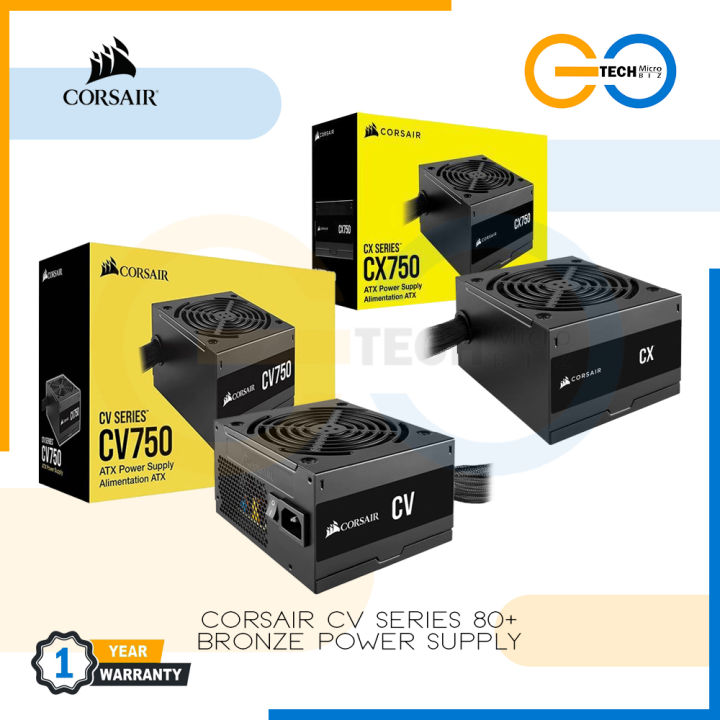 Corsair CV / CX Series 450w 550w 650w 750w 80+ Bronze Power Supply PSU ...