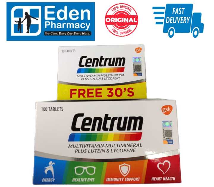 Centrum multivitamin multimineral lutein lycopene ( 100's X 2 ) White ...