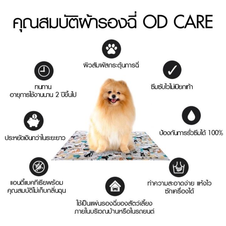 ผ้ารองฉี่แบบซักได้ OD CARE ซึมซับดี ลดกลิ่น ซักได้ แห้งไว ใช้งานได้นาน ...