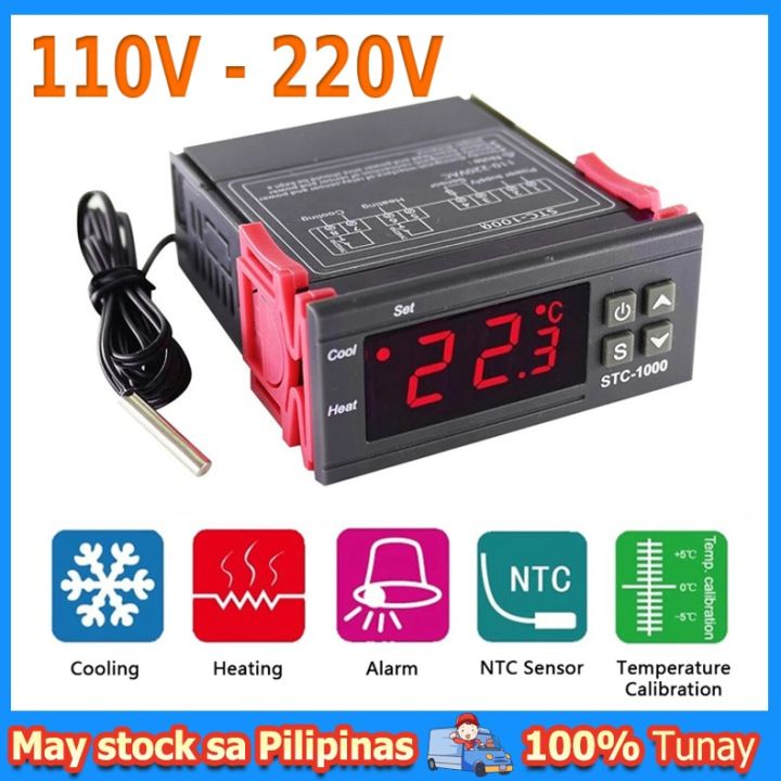 220V Digital LCD Display Temperature Thermostat Controller STC-1000 ...
