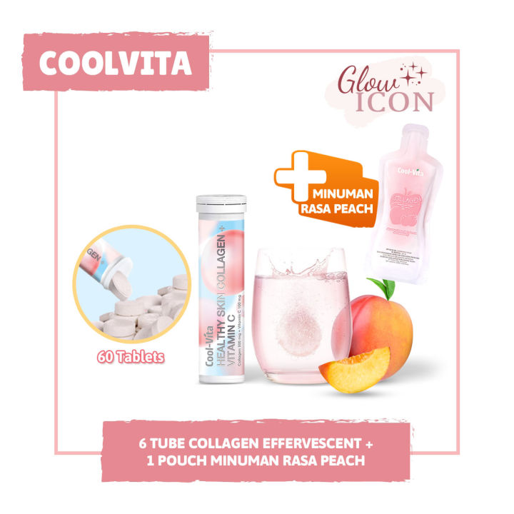 Coolvita Paket Cerah Bersinar 30 Hari Collagen Effervescent Rasa Peach ...