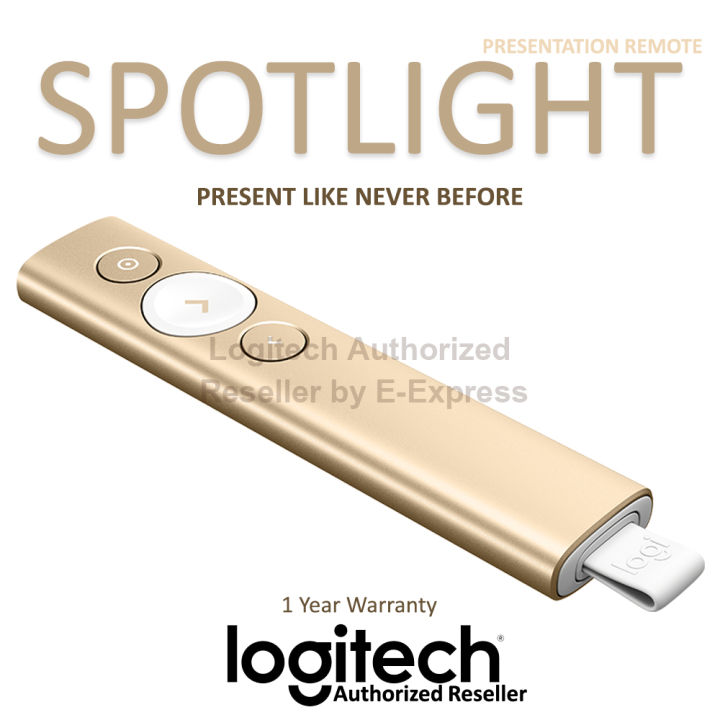 Logitech Spotlight Wireless Presenter Laser Pointer - Gold (สีทอง ...