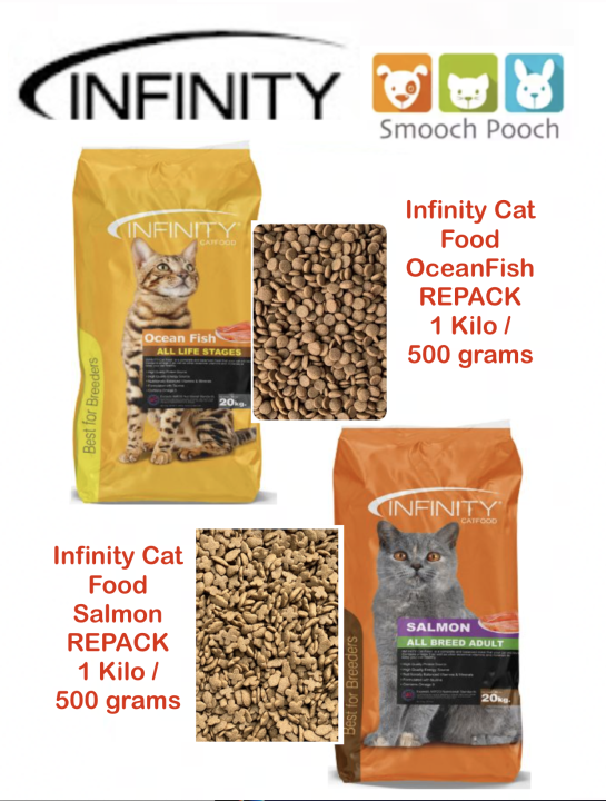 Infinity Cat Food Ocean Fish for All Life Stages / Infinity Cat Food Salmon for Adult Cat 1 KILO ...