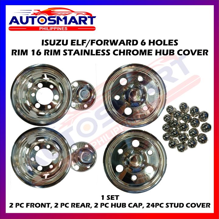 Isuzu Elf/Forward R16 6 Holes Chrome Wheel Cover Set | Lazada PH