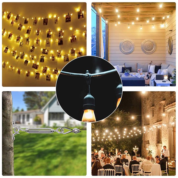 Muzata 4Set Cable Railing Kit M6 Hook & Eye Turnbuckle Wire Rope ...