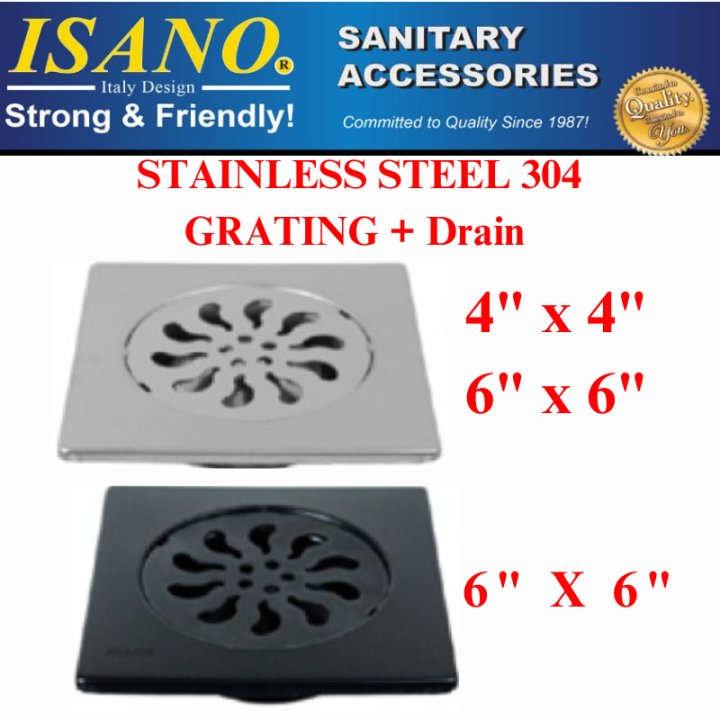 MAJU ISANO 6INCH STAINLESS STEEL 304 FLOOR TRAP COVER DRAIN FLOOR ...