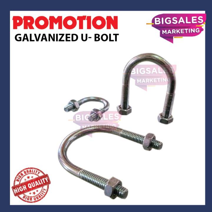 BIGSALES 1/4" Or 5/16" Galvanized Iron Screw U-Bolt And Nut / Screw ...