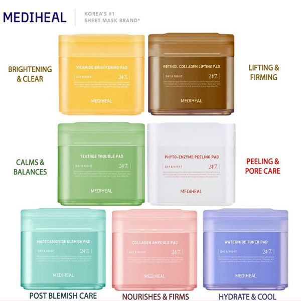 MEDIHEAL Toner Pad Daily Treatment Pad 24/7 Day & Night Toner Pads ...