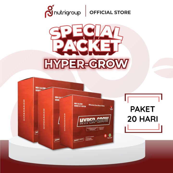 HYPER GROW SUSU TINGGI CALCIUM NUTRISI PENINGGI BADAN TERBAIK 20 PCS ...