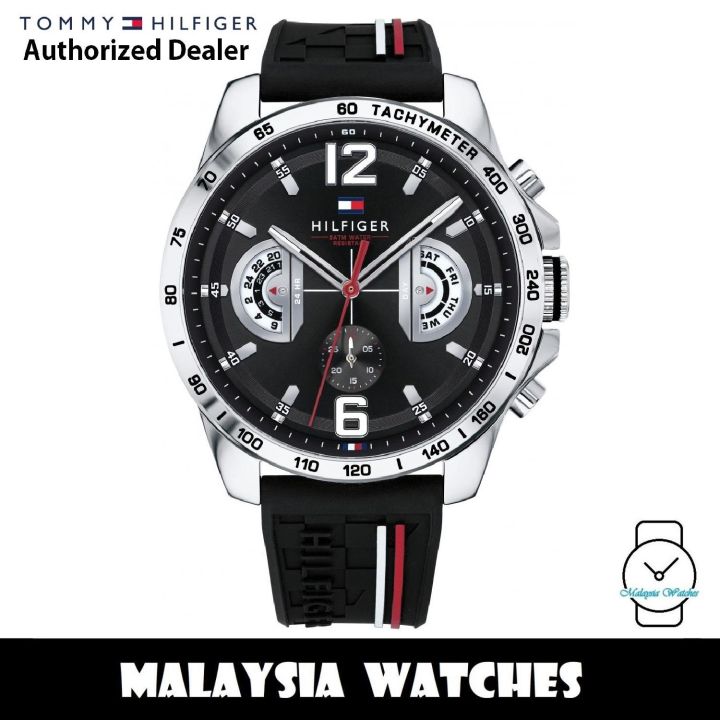 100 Original Tommy Hilfiger Mens 1791473 Decker Silicon Watch Black 50M Water Resistance Black Mineral Glass Watch Round Case Diameter 46Mm Lazada Lazada