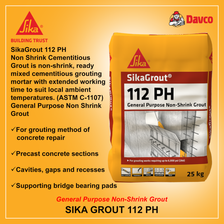 Sika Grout 112 PH 25KG Non Shrink Cementitious Grout Cement | Lazada PH