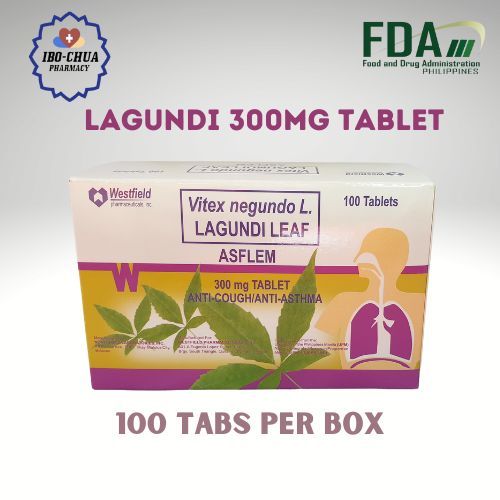 Lagundi (ASFLEM) 300MG Anti-cough/Anti-Asthma- 100 tablets | Lazada PH