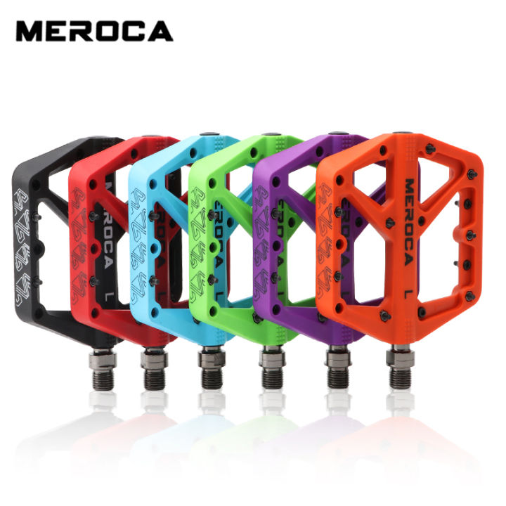 จักรยานเสือภูเขาปั่นอะลูมินัมอัลลอย MEROCA MTB แบบลำลองคันเหยียบแบนสีดำ ...