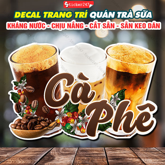 Decal Cà Phê trang trí quán – Sticker Cà Phê , Decal dán tường, tủ ...