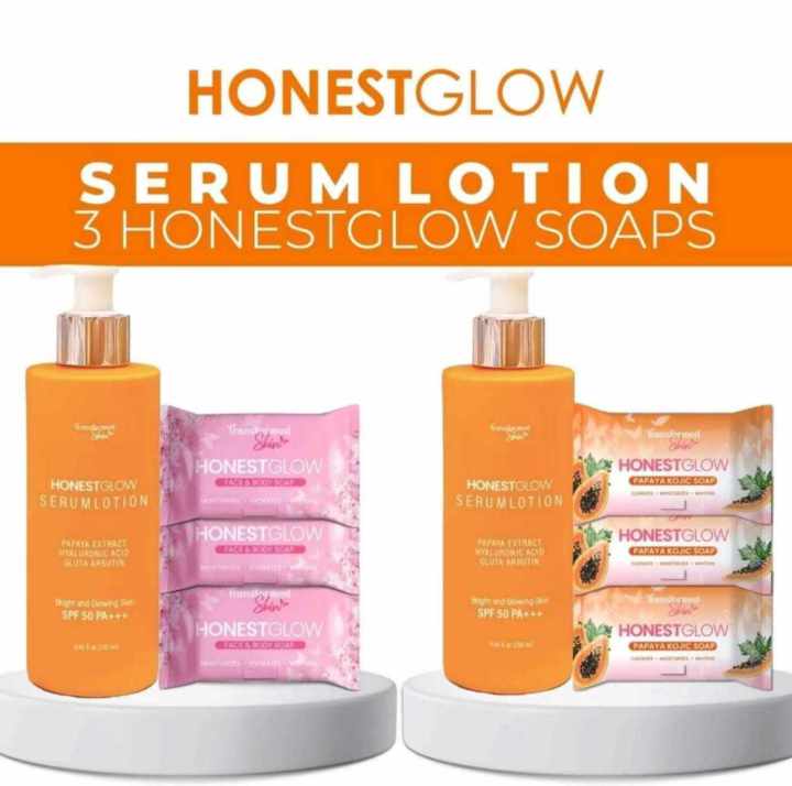 Bundle Honest Glow Serum Lotion with 3pcs Honest Glow Soap | Lazada PH
