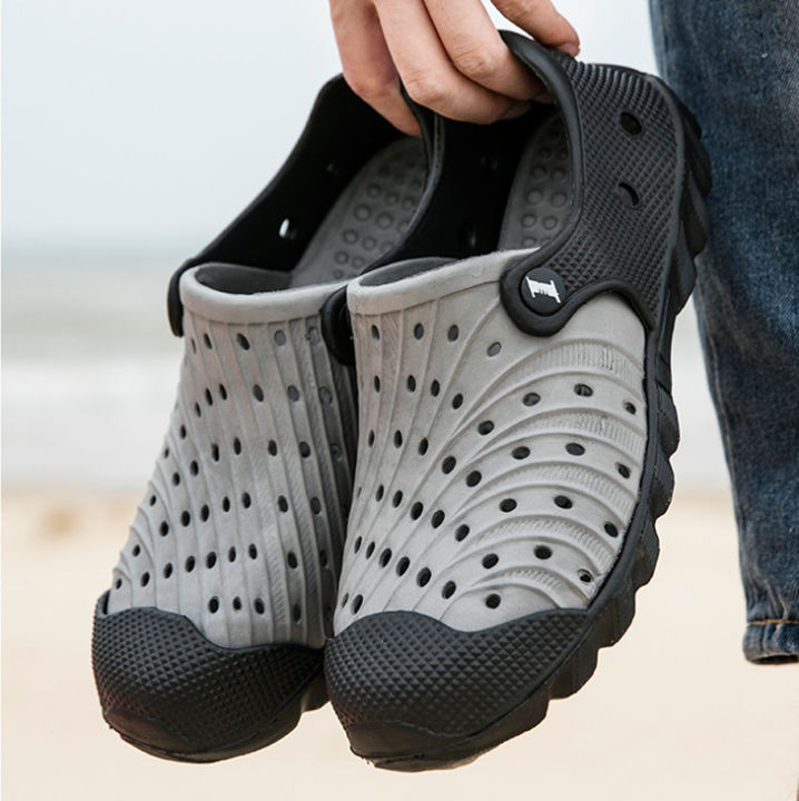 Men Breathable Mesh Beach Sandals Casual Slip-On Slides rain and shine ...