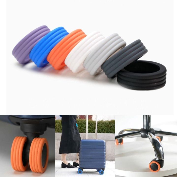 8PCS/Set Suitcase Wheels Protection Travel Luggage Caster Silicone ...