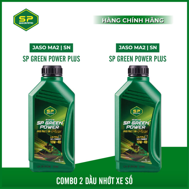 [COMBO 2 CHAI] Dầu nhớt xe số SP Green Power Plus 10W40, Dầu tổng hợp ...