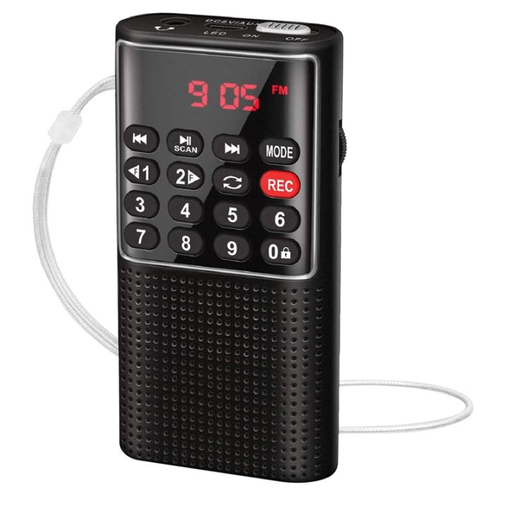Pocket FM Walkman Radio Portable Battery Radio with Recorder, Lock Key ...