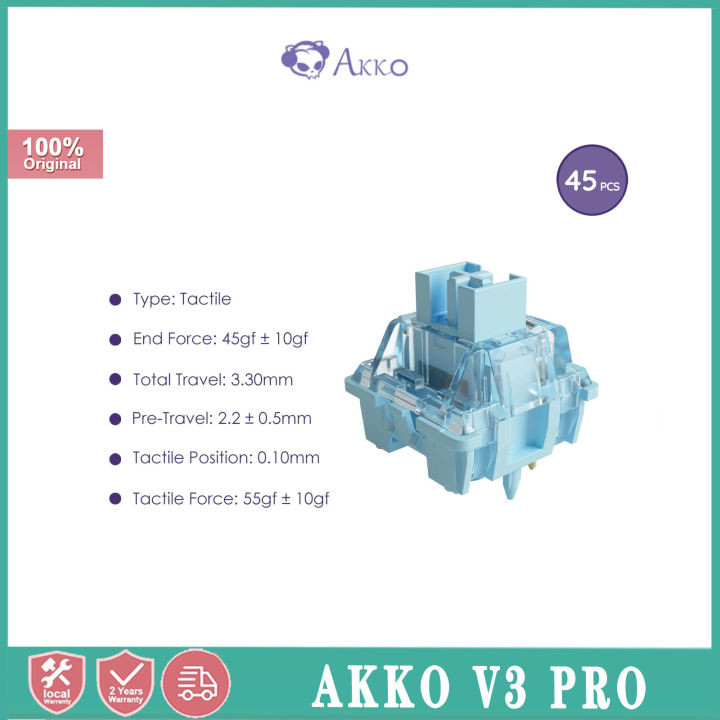 Akko V3 Pro Cream Blue Switch 5 Pin 38gf Tactile Switch With Dustproof ...