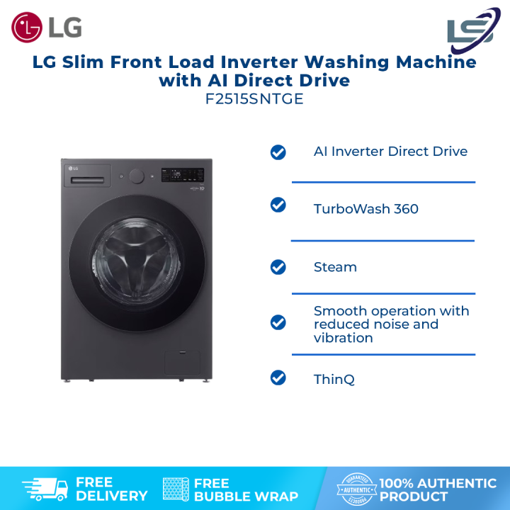 LG 15KG Slim Front Load Inverter Washing Machine with AI Direct Drive ...