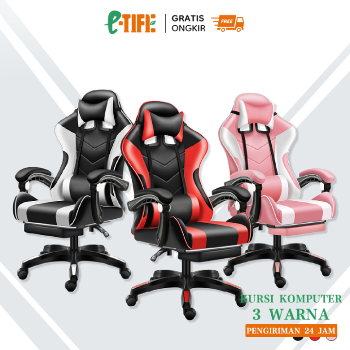 E-TIFE Kursi Komputer /Kursi Gaming / Kursi Kantor / Kursi Putar/ Kursi Ergonomis | Lazada Indonesia