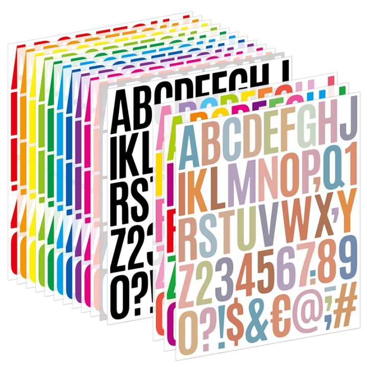 2 Inches Colorful Uppercase Alphabet Number Stickers Decoration DIY ...