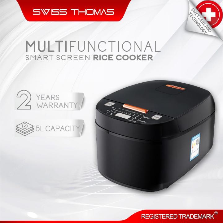Swiss Thomas Digital Rice Cooker 5L Multifunction Smart Screen Periuk Nasi Elektrik Non-Stick ...
