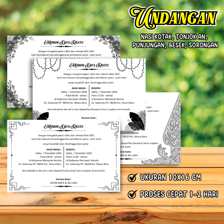 [25PCS] Undangan Besek, Undangan Tonjokan, Undangan Nasi Kotak ...