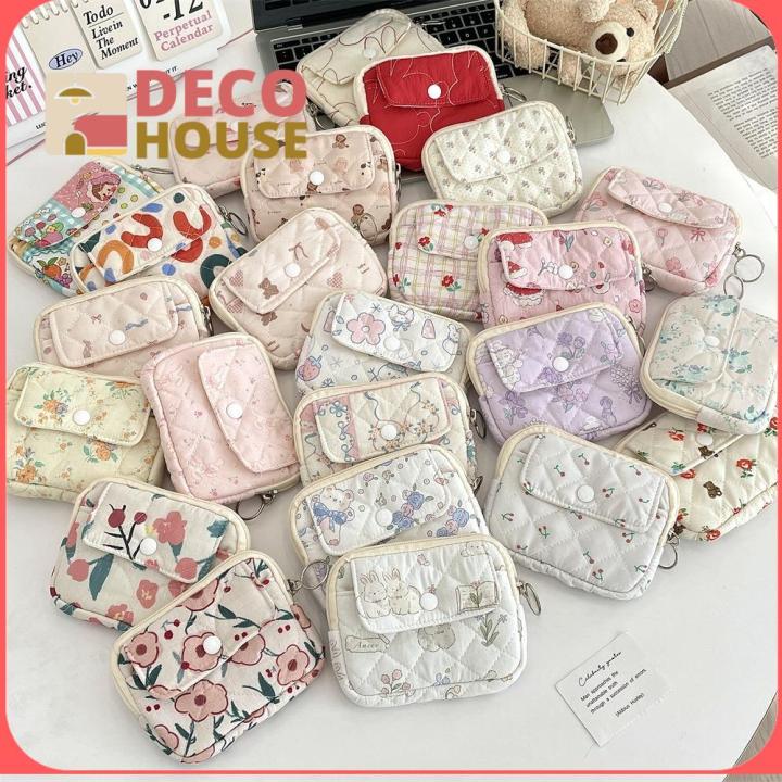 DECORATIVE HOUSE Floral Coin Purse Multifunctional Cartoon Quilted ...