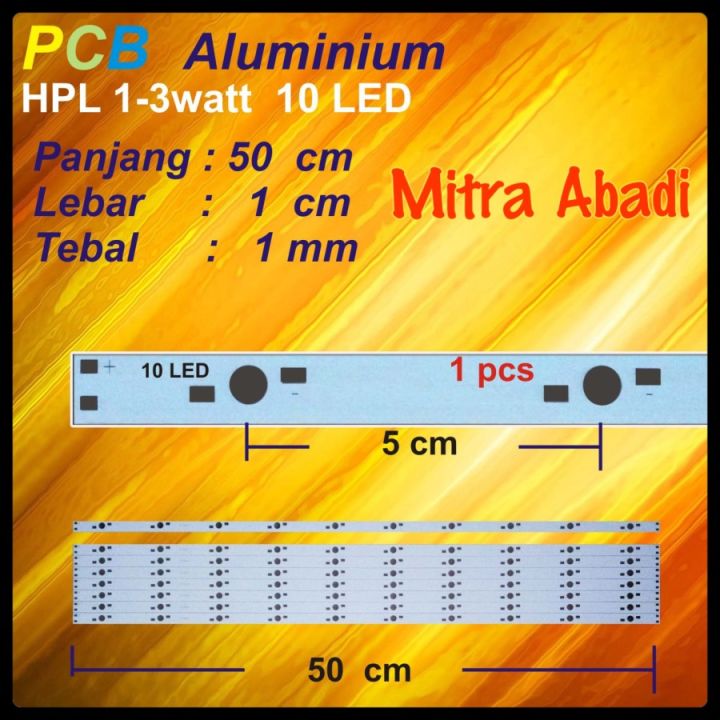 Long Aluminium PCB HPL 10 Watt/Papan PCB Aluminium HPL 10 Watt 50 cm ...
